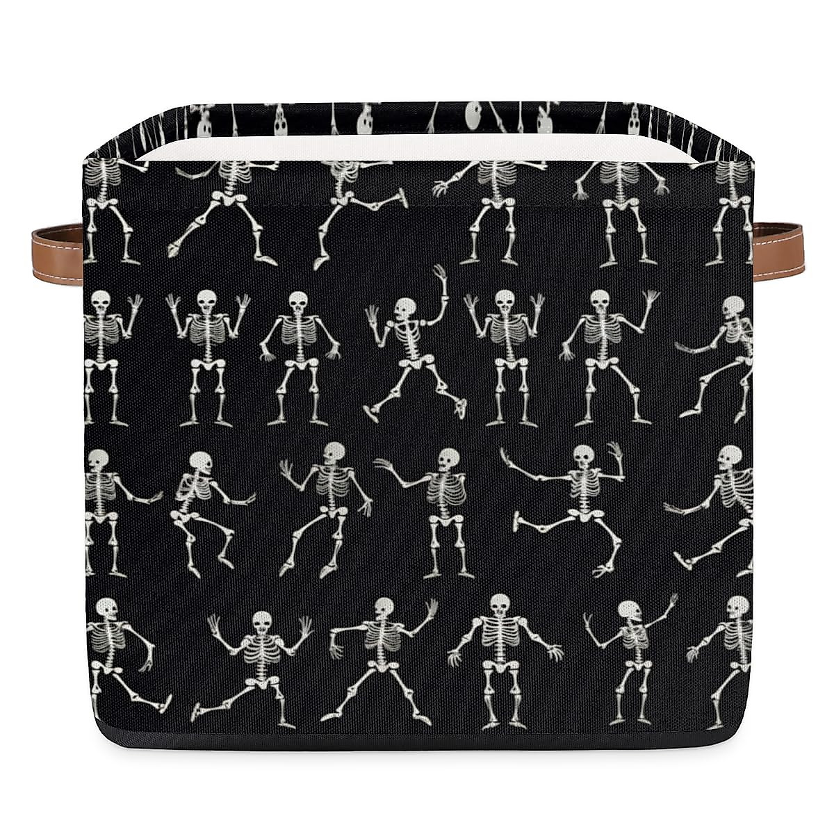 13x13x13 Storage Cube Bins Cute Halloween Skull Storage Cubes 13 inch Collapsible Storage Bins Cubby Storage Baskets for Organizing Shelf Cabinet Bookcase Boxes