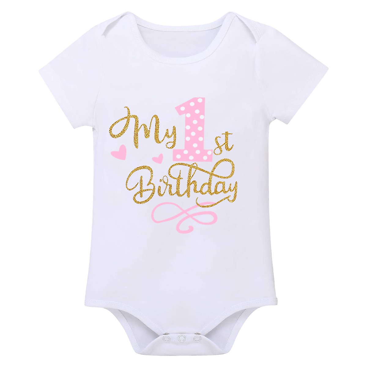 First Birthday Girl Outfit It’s My 1st Birthday Outfits Cake Smash Photo Props Newborn Christmas Outfit Pink Tutu Skirts Set Romper Headband Toddler Summer Clothes Short Sleeve Tutu for Toddler Girls