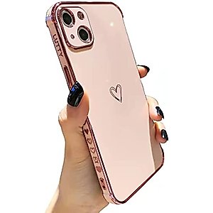 LUTTY Compatible with iPhone 13 Case Cute, Soft Tup Phone Cases for Women, [Full Reinforced Camera Protection] & [Raised Corners Bumper] Cover for 13 (6.1 Inch) -Candy Pink