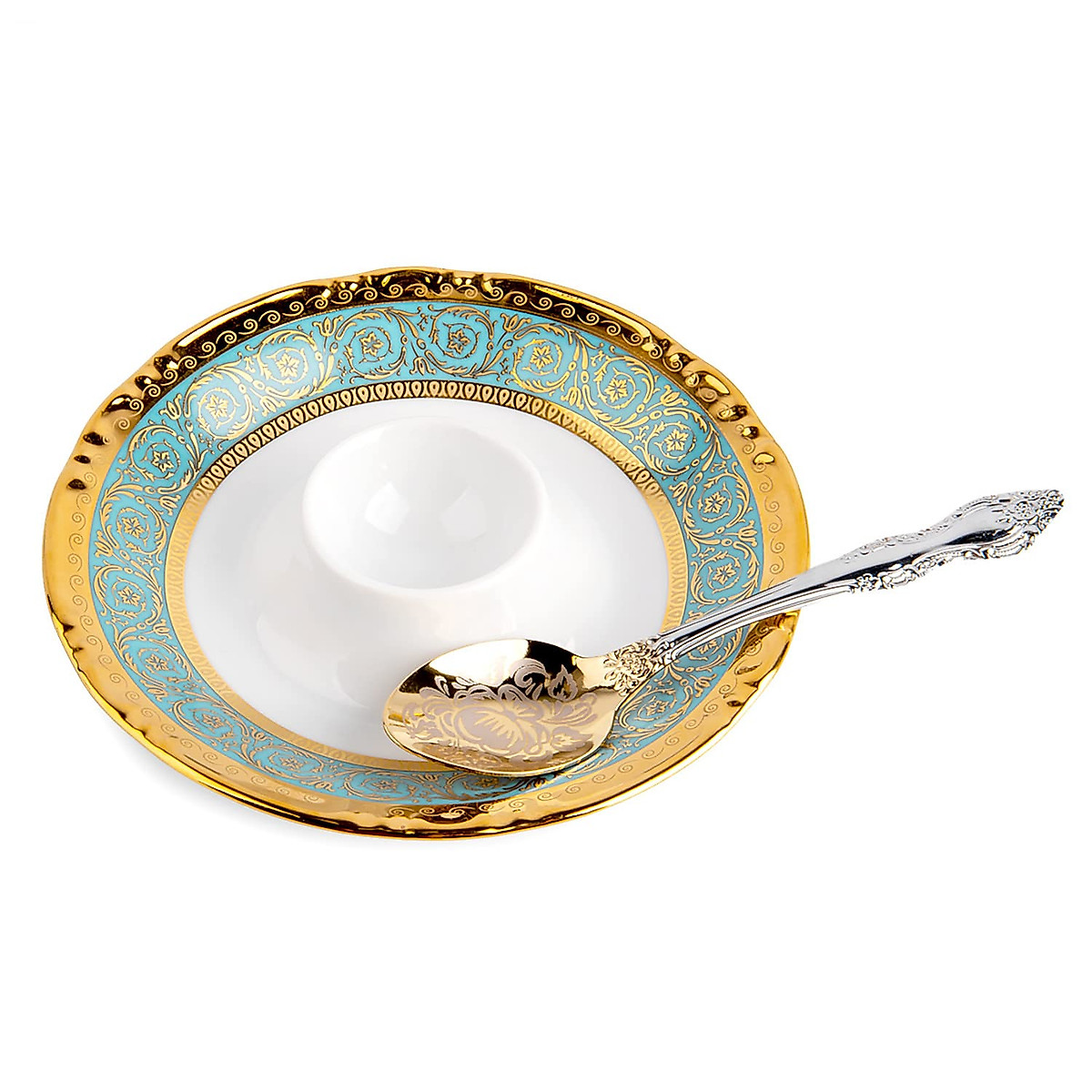 Egg Holder Magnificent Century Porcelain Egg Cup 4.72" (12 cm) Egg Cups for Soft Hard Boiled Eggs Stand