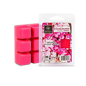 Coco-Soy Organic Wax Melts " Grape Fruit & Ginger " EcoAroma Natural Flowers Fragrance Oils. Great for Aromatherapy & Home Scent Botanical Collection , 1-Pack of 6 Wax- Cubes