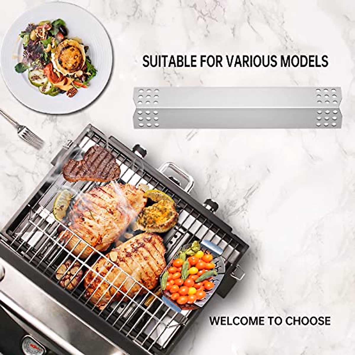 Folocy BBQ Gas Grill Replacement Parts Grill Burners Accessories for Kitchen Aid 720-0733 720-0745 720-0826 720-0893, Jenn-Air 720-0720, 720-0727, Outdoor Gourmet GR2057601-OG-00 Grill Models