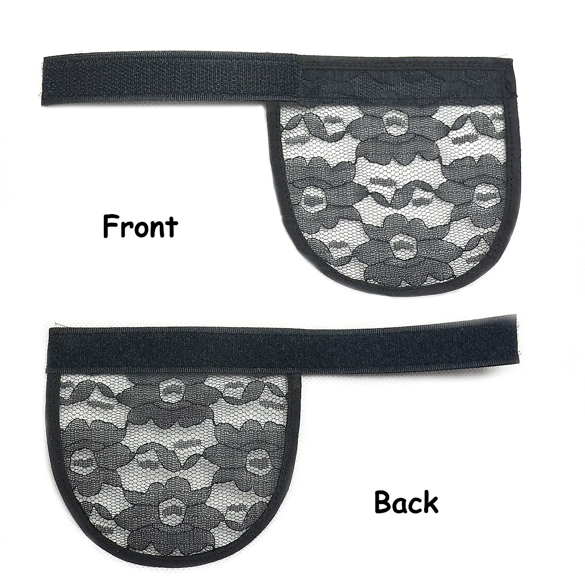 Luwigs Magic Buckle Lace Base for Ponytail with Combs 3pcs 4x4 inch Lace Ponytail Net with Magic Buckle Hair Accessory Ponytail Weaving (3pcs, Black)