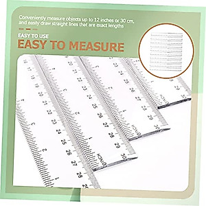 Ciieeo 20pcs Ruler Metric Ruler Clear Ruler Precision Ruler Ruler Plastic Ruler Straight Ruler 12+ Inch Ruler with Inches and Centimeters Clear Plastic Rulers 12 Inch Rulers Bulk