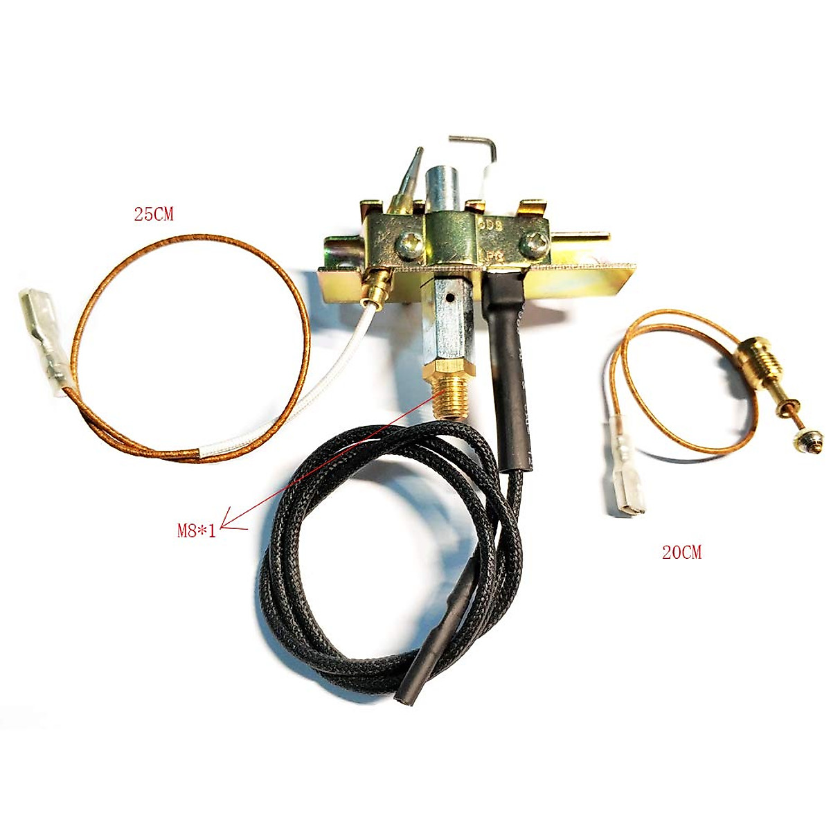 METER STAR Propane Fire Pit Main Control Brass Safety Valve,Gas Room Heater Pilot Burner Assembly Parts Thermocouple Safety Device Ignition Component Pilot Assembly Kit