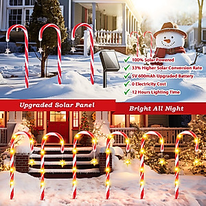 24 Pack Christmas Decorations Outside, Set of 12 KOOPER 19” Solar Candy Cane Christmas Decorations Outdoor Yard with 8 Modes and 144 Bright LED, Waterproof Christmas Candy Cane Lights Outdoor Pathway