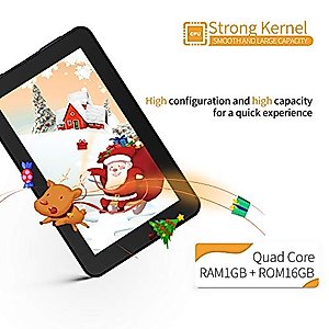 Haehne 7 inch Tablet, Android 9.0 Pie, 1G RAM 16GB Storage, Quad Core Processor, 7" IPS Display, Dual Camera, FM, WiFi Only, Bluetooth, Pink