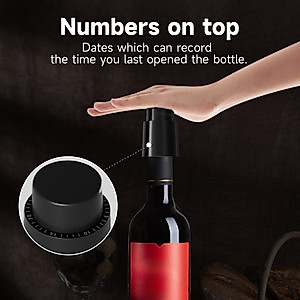 Electric Wine Opener, Automatic Wine Bottle Corkscrew with Air Pump, Foil Cutter, Pourer, Vacuum Stoppers (4PCS)， Professional Easy Rechargeable Vino Opener Set Suitable for Home, Travel