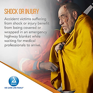 Dynarex 3519 Emergency Highway Blanket, Economy, Disposable and Water Repellent, Provides Full Coverage, Highly Visible for Safety, Yellow, 54" x 80", Pack of 50