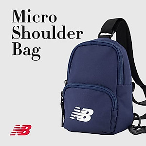 Concept One New Balance Mini Backpack, Micro Travel Shoulder Bag with Adjustable Straps for Men and Women, Blue, 7 Inch