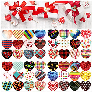 HOWAF Valentine's Day Heart Shape Stickers, Valentine's Day Labels Stickers Sheets, Valentines Day Decorative Stickers for Valentines Party Decorations Supplies, Happy Valentine’s Day Self Adhesive Stickers