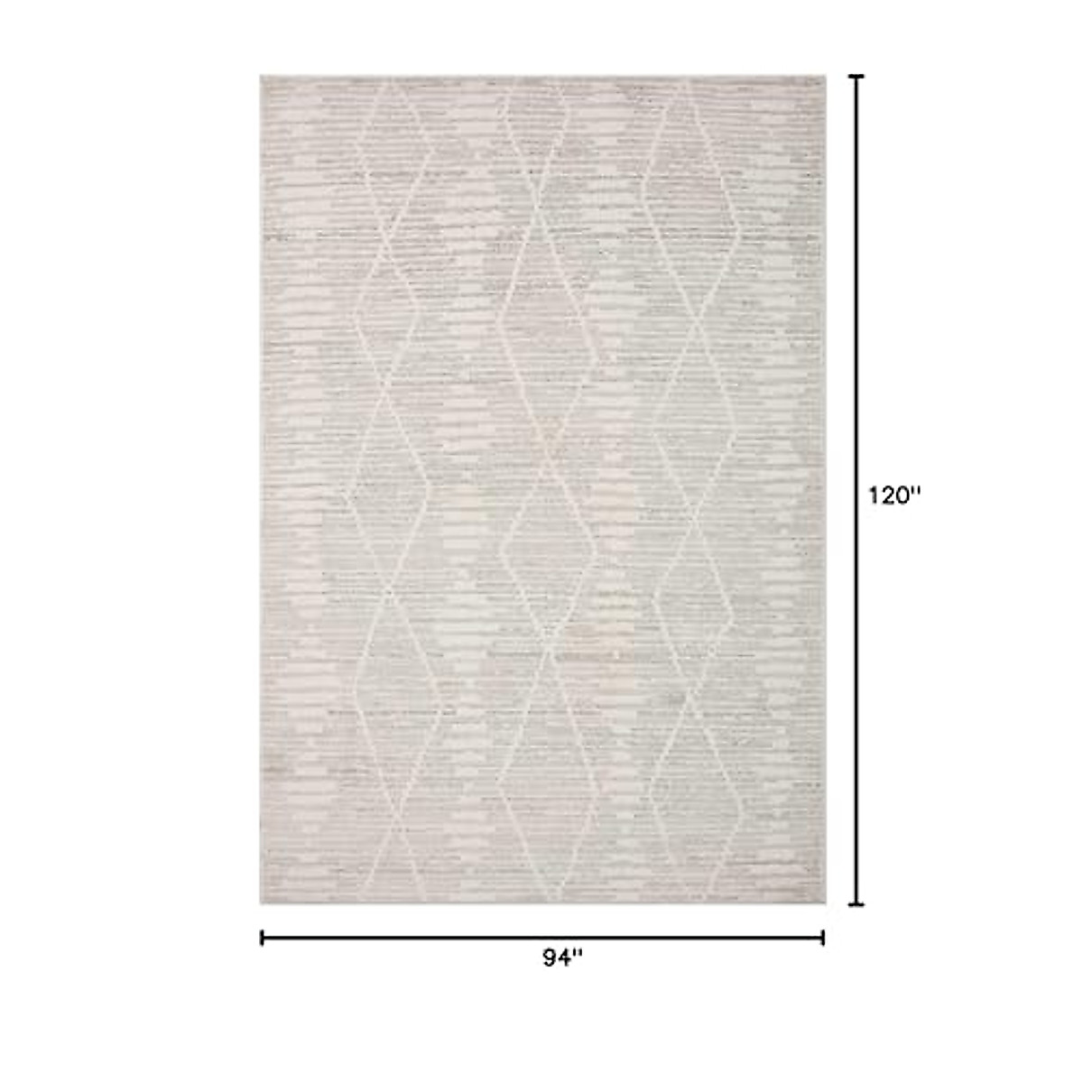 Loloi II Kamala Collection KAM-02 Ivory/Silver 7'-10" x 10' Area Rug
