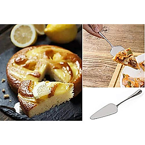 KSENDALO Pie Servers Set of 2, Stainless Steel Dessert Pastry Pie Cake Servers for Celebration Party Wedding Home or More, Silver (7.9inch)