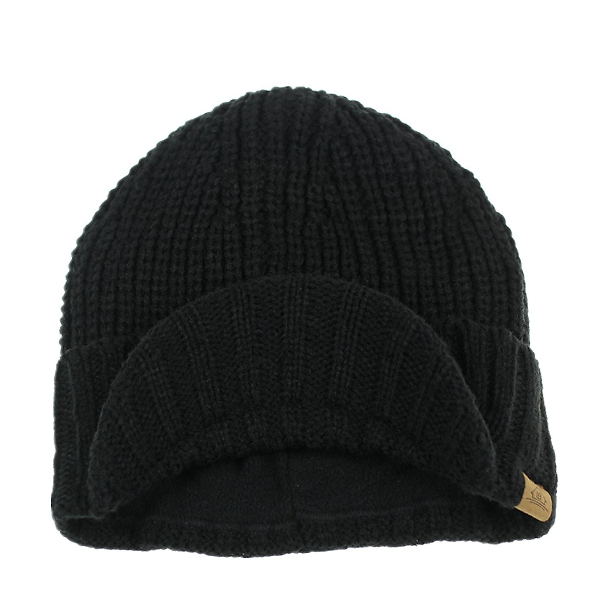 Home Prefer Men's Winter Hat Warm Wool Acrylic Fleece Knit Beanie Cap Outdoor Newsboy Beanie Black