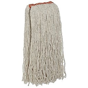 Rubbermaid Commercial FGF51800WH00 Premium 8-Ply Cut-End Blend Mop, 24-ounce, 1-inch Orange Headband, White