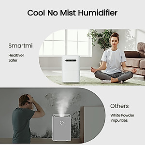 smartmi Evaporative Humidifiers, Cool No Mist Humidifiers for Bedroom, Air Humidifiers for Baby, 4L Top Fill, Self-Cleaning, Quiet, Smart APP Control, Auto Shutoff, Air-drying, Shockproof