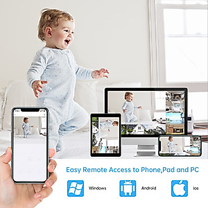 SAFEVANT 8 Channel Wireless 3MP IP Camera System with Night Vision and Motion Detection, 4TB Storage, WiFi, Indoor/Outdoor Use