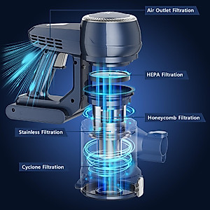 Cordless Vacuum Cleaner, ZISIZ Stick Vacuum with Powerful Suction, 40Mins Rechargeable Vacuum, Lightweight Vacuum Cleaners for Home Pets Short Carpet