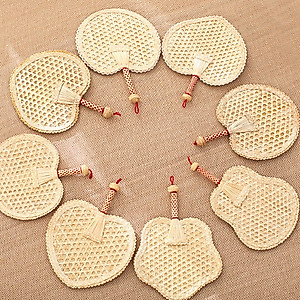 voloki Fan Hand, Natural Raffia Hand Fans Pure Hand-Woven Wheat Straw Hand Fans, Hand Rocker Fan, Handmade Raffia Fans, Wedding Favor Fans, Favor for Wedding Summer Friendly