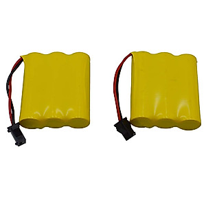Blomiky 2 Pack 3.6V 700mAh AA Nicd Rechargeable Battery Pack with SM-2P 2 Pin Plug and USB Charger Cable for SY-E571 RC Excavator RC Cars 3.6V Battery and USB 2