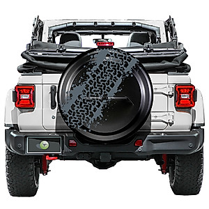 Boomerang Compatible with 2018 Jeep Wrangler JL - 32" Rigid Tire Cover - (Hard Plastic Face & Vinyl Band) - Mud Track