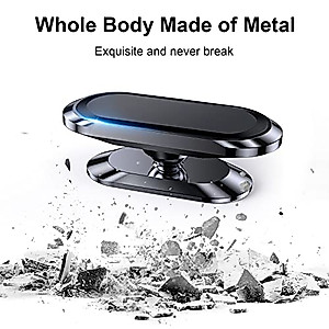 【2-PACK】Magnetic phone holder for car, [ Super Strong Magnet ] [ with 4 Metal Plate ] iPhone Magnetic car mount for cell phone, [ 360° Rotation ] Universal Dashboard adhesive Car Magnetic Phone Mount