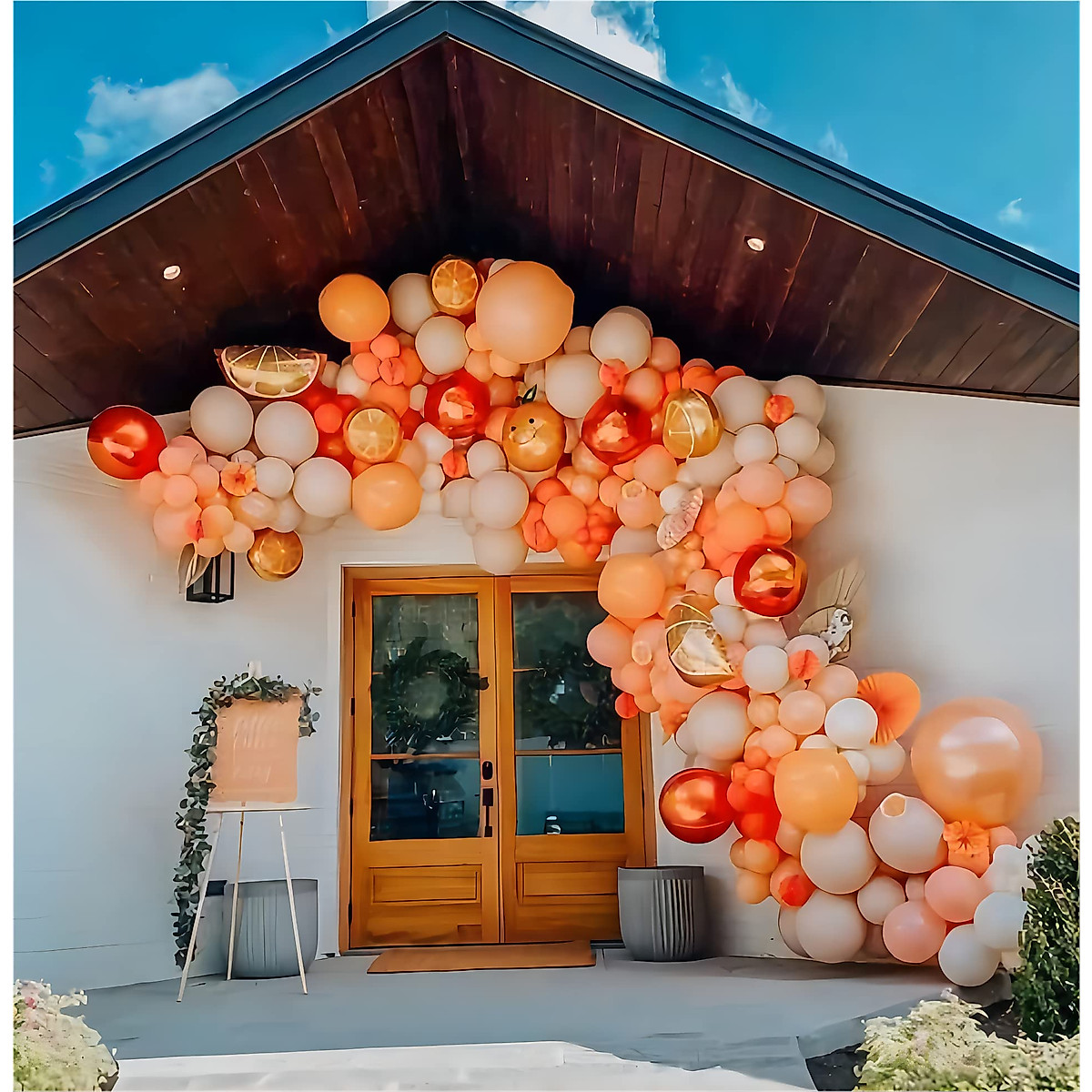 Little Cutie Orange Balloon Garland Arch Kit Macaron Orange And White Baby Shower Tangerine Theme Birthday Party Decor