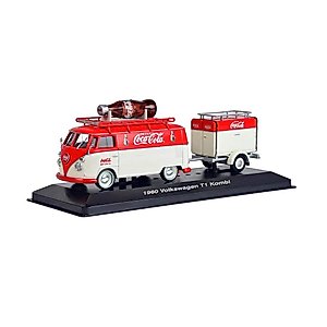 1960 Volkswagen T1 Kombi Van with Trailer, Coca-Cola - Motorcity Classics 443060 - 1/43 Scale Diecast Model Toy Car