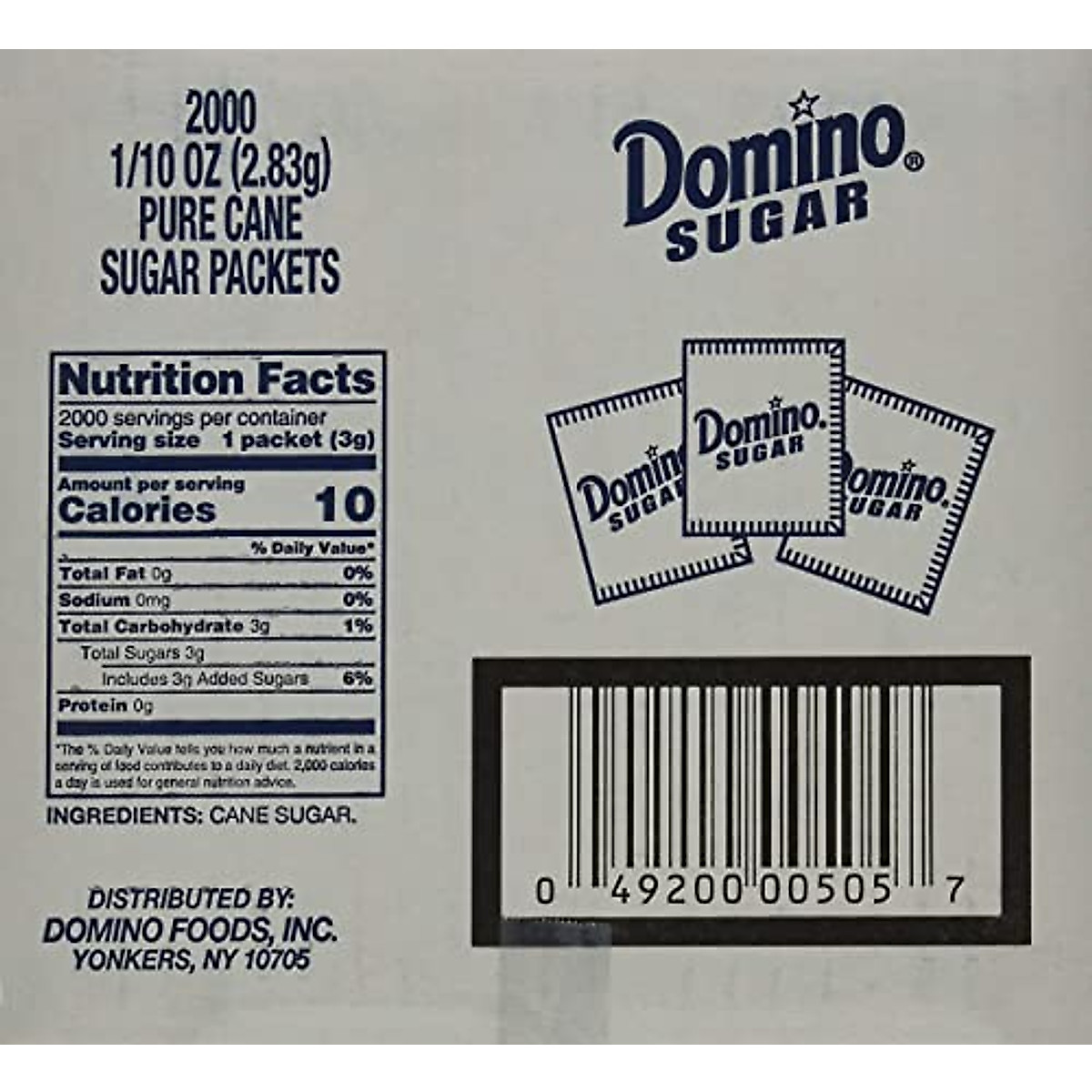 Domino Sugar Packets, 0.1 Ounce (Pack of 2000)