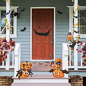 124 Pieces Halloween Foam Stickers Eva Halloween Pumpkin Decorating Craft Stickers DIY Pumpkin Shape Stickers Kit for Halloween Party Supplies Trick Or Treat Party Favors