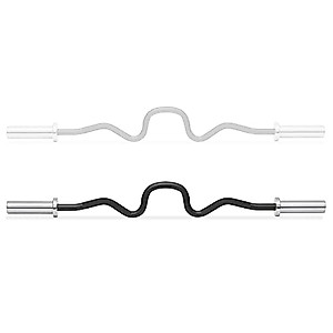 Philosophy Gym 47" Super Curl Olympic Barbell -9.5KG 28mm Grip 400LB Capacity 4 Needle Bearing 2" Weightlifting Bar