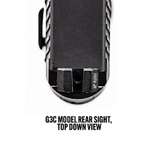 Night Fision Standard Height Perfect Dot Tritium Night Sight Set Compatible with Taurus G3C/GX4, White Front Ring, U Notch Black Rear Rings