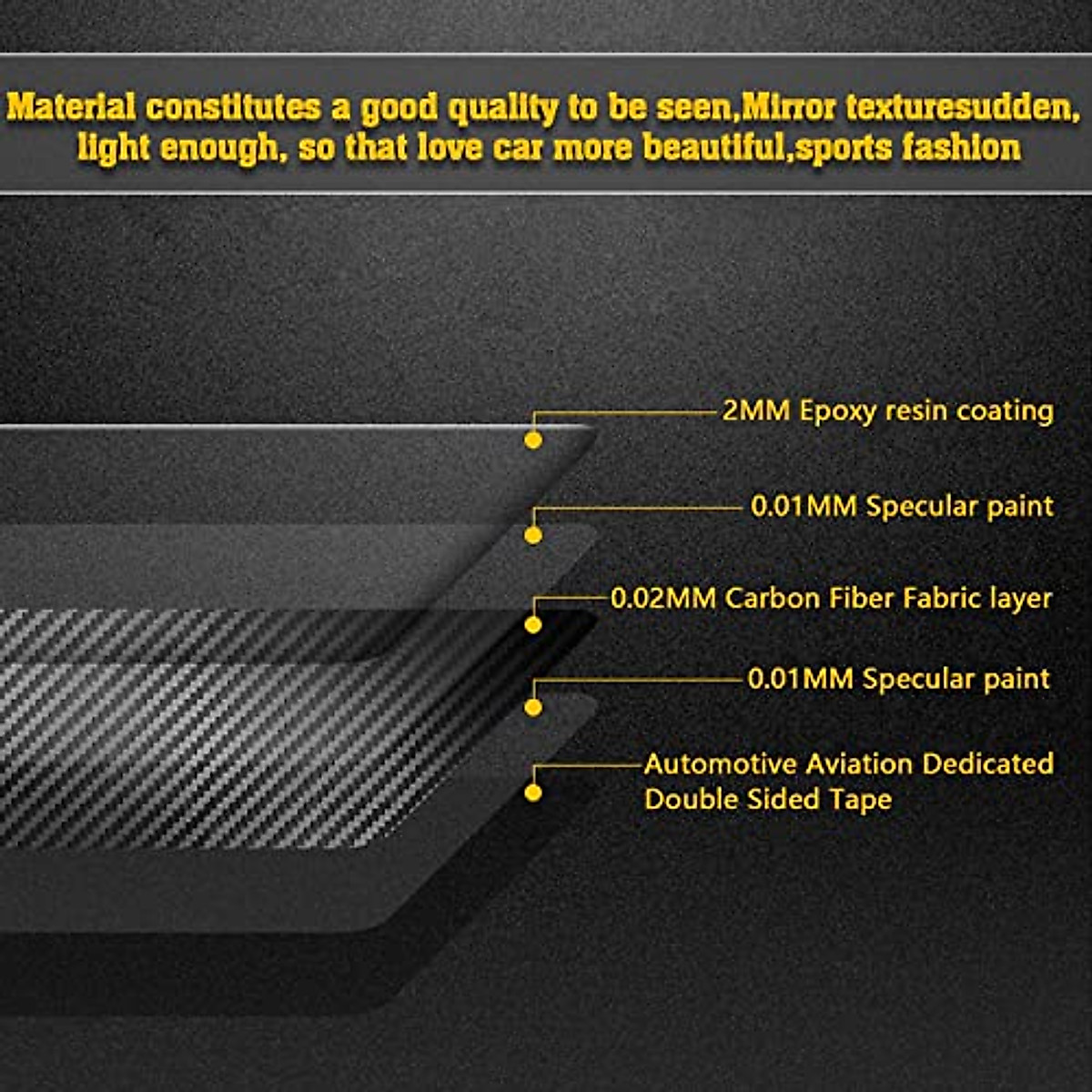 Xotic Tech Center Console Gear Water Cup Panel Cover Trim, Genuine Soft Carbon Fiber with 3 Color Strips, Compatible with Ford Mustang 2015-up