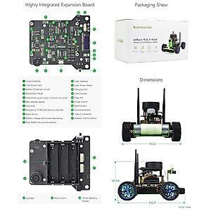 Waveshare JetRacer Professional Version ROS AI Kit, Dual Controllers AI Robot, Lidar Mapping, Vision Processing, Includes Waveshare Jetson Nano Dev Kit 4GB (NOT Support Nano 2GB)