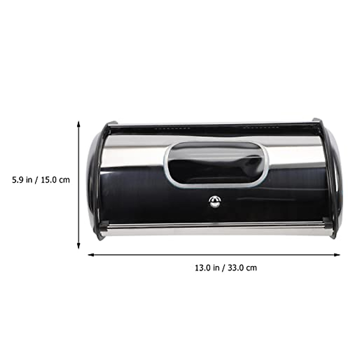 Tofficu Bread Storage Container Metal Bread Box Stainless Steel Roll Top Bread Bin Modern Bread Storage Holder Food Keeper Container Organizer with Lid for Kitchen Dining Metal Bread Box Roll Top