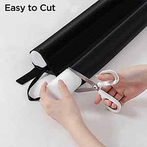 Sunolga 36 Inches Waterproof Door Draft Stopper, Adjustable Twin Under Door Draft Noise Blocker for Bottom of Doors, Black