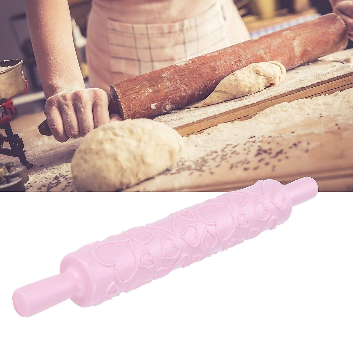 Fondant Roller, Fondant Rolling Pin Tool High‑quality Plastic for Cookies Biscuits Pastry Cake Decoration(#1)