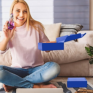 Cardboard Boxes Shipping Boxes,15 Pack Recyclable Corrugated Cardboard Box Small Mailing Storage Gift Boxes for Shipping, Mailing, Gifts Packaging, 6x6x2" (Dark Blue)