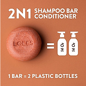 LOLE'S Shampoo Bar and Conditioner 2in1 with Argan Oil for Normal to Oily Hair, Repair & Damage Control, 99% Natural, Sustainably Sourced, 3.5Oz