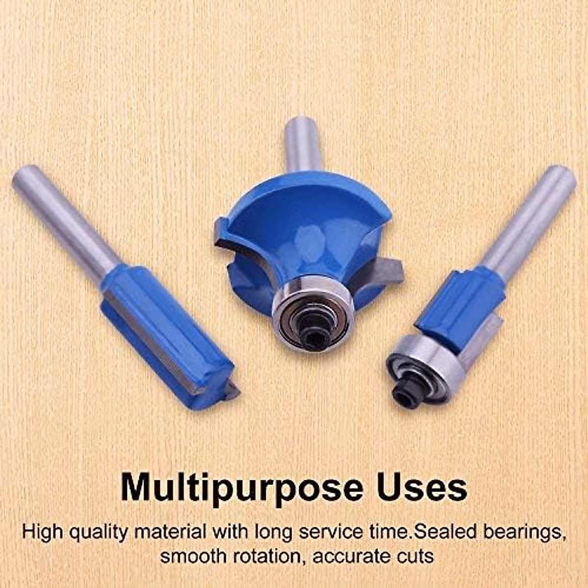 LU&MN Carbide Tipped Router Bits (15 PCS) with 1/4" Shank, Wood Milling Saw Cutter , All Purpose (Woodworking Tools for Home Improvement and DIY)