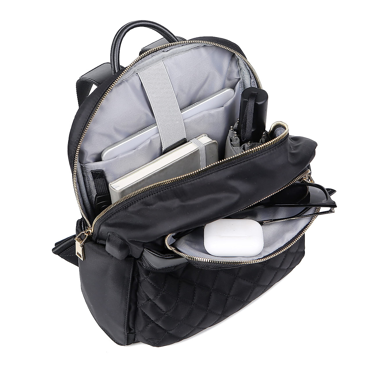 Nordace Ellie Mini Backpack for Women with USB Charging Port, Water Resistant - Mini Daily Backpack (Black)