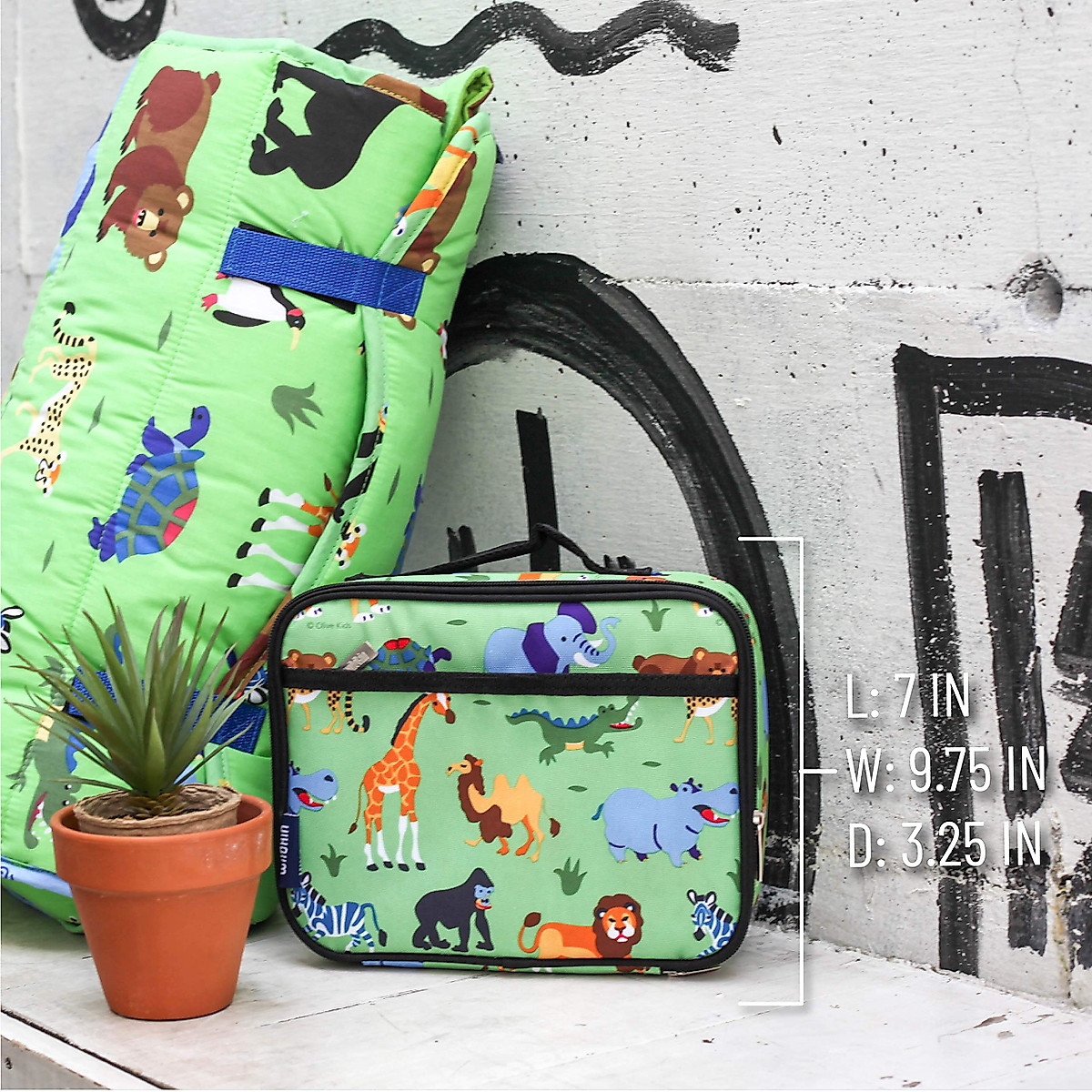 Wildkin 12 Inch Backpack Bundle with Insulated Lunch Box Bag (Wild Animals)