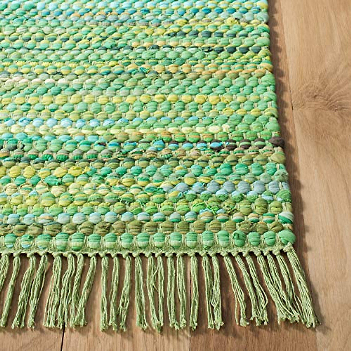 SAFAVIEH Montauk Collection 3' x 5' Green MTK251Y Handmade Flatweave Cotton Area Rug