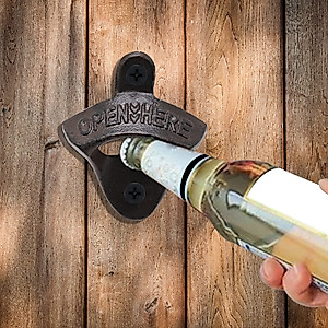 15Pcs Cast Iron Bottle Openers, Wall Mount Beer Bottle Opener, Vintage Rustic Bar Beer Opener Rustic Beer Cap Opener with Mounting Screws for Kitchen Cafe Bars (Arrow)