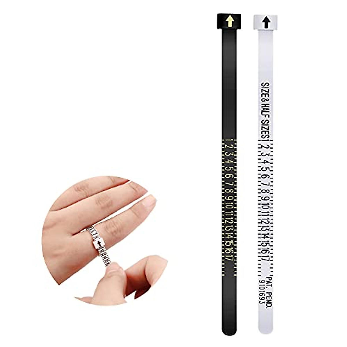 2 Pcs Ring Sizer Measuring Tool Reusable Finger Size Measuring Set