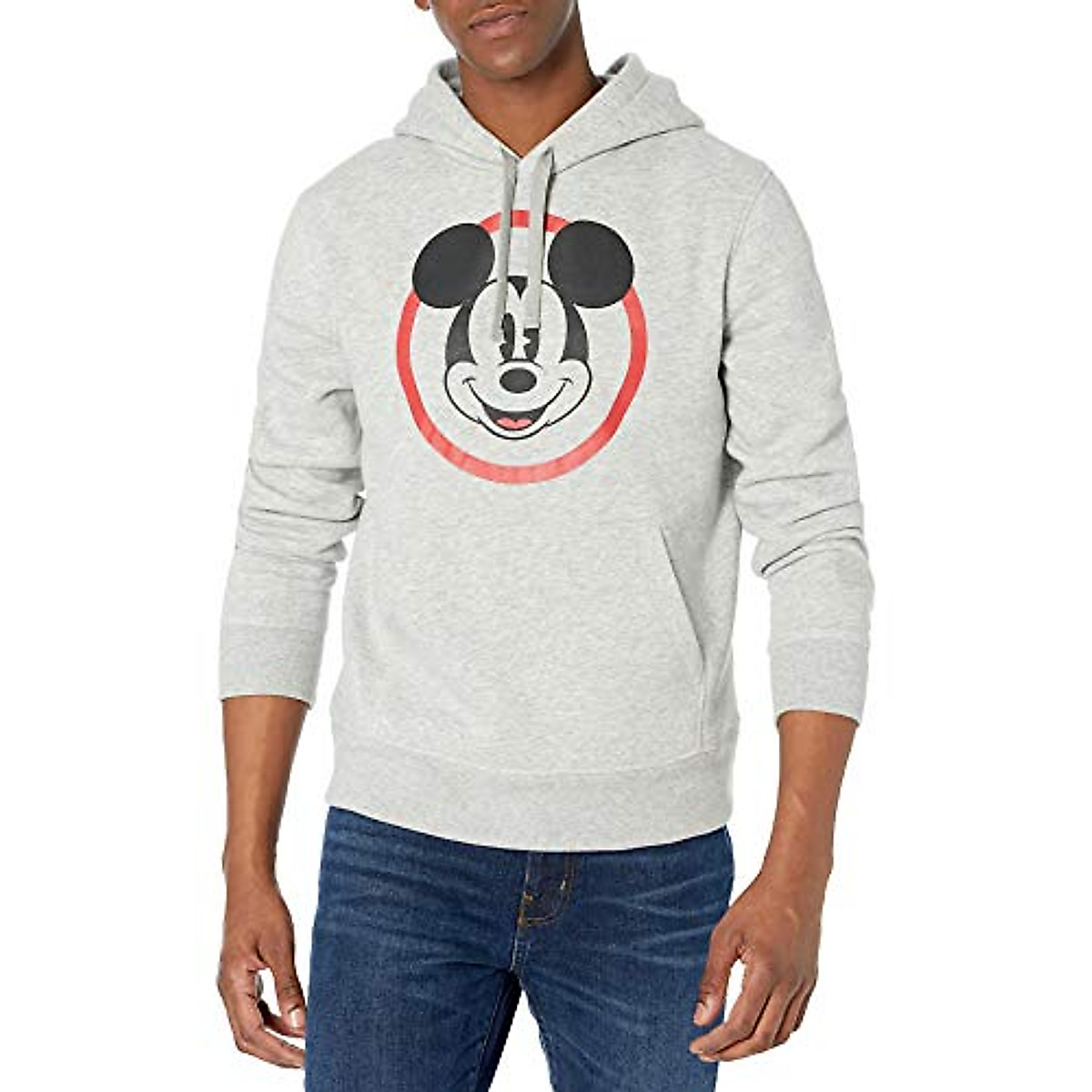 Amazon Essentials Disney | Marvel | Star Wars Men's Fleece Pullover Hoodie Sweatshirts (Available in Big & Tall), Mickey Classic, Medium