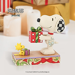Enesco Jim Shore Peanuts Snoopy and Woodstock with Gift Figurine