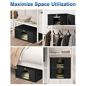 Teraves Large Hat Box for Women Storage, Sturdy Cowboy Hat Box Hat Travel Case, Stackable Hat Storage Box, Space Saver Hat Organizer for Closet, Black