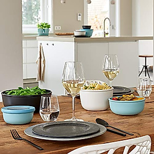 Rosti Mepal Cirqula Multi Food Storage and Serving Bowl with Lid, Tall Bowl-17oz, Black