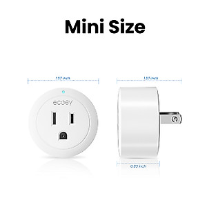 Ecoey Smart Plug - Smart Outlet with Alexa and Google Home for Voice Control, Smart Home Wi-Fi Outlet with Remote Control and Timing, Familywell Pro APP, ETL Listed, GW2001, 2 Packs